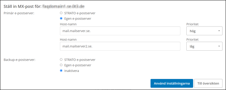 DNS-poster hos STRATO